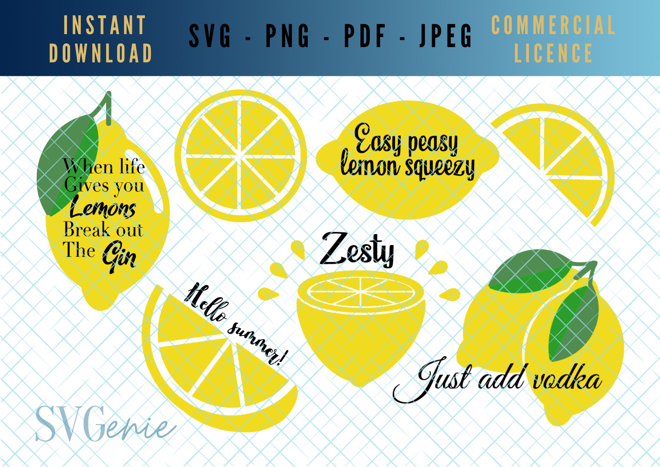 Lemon Svg Bundle Citrus Fruit Svg Limes Svg Cut File Summer | Etsy