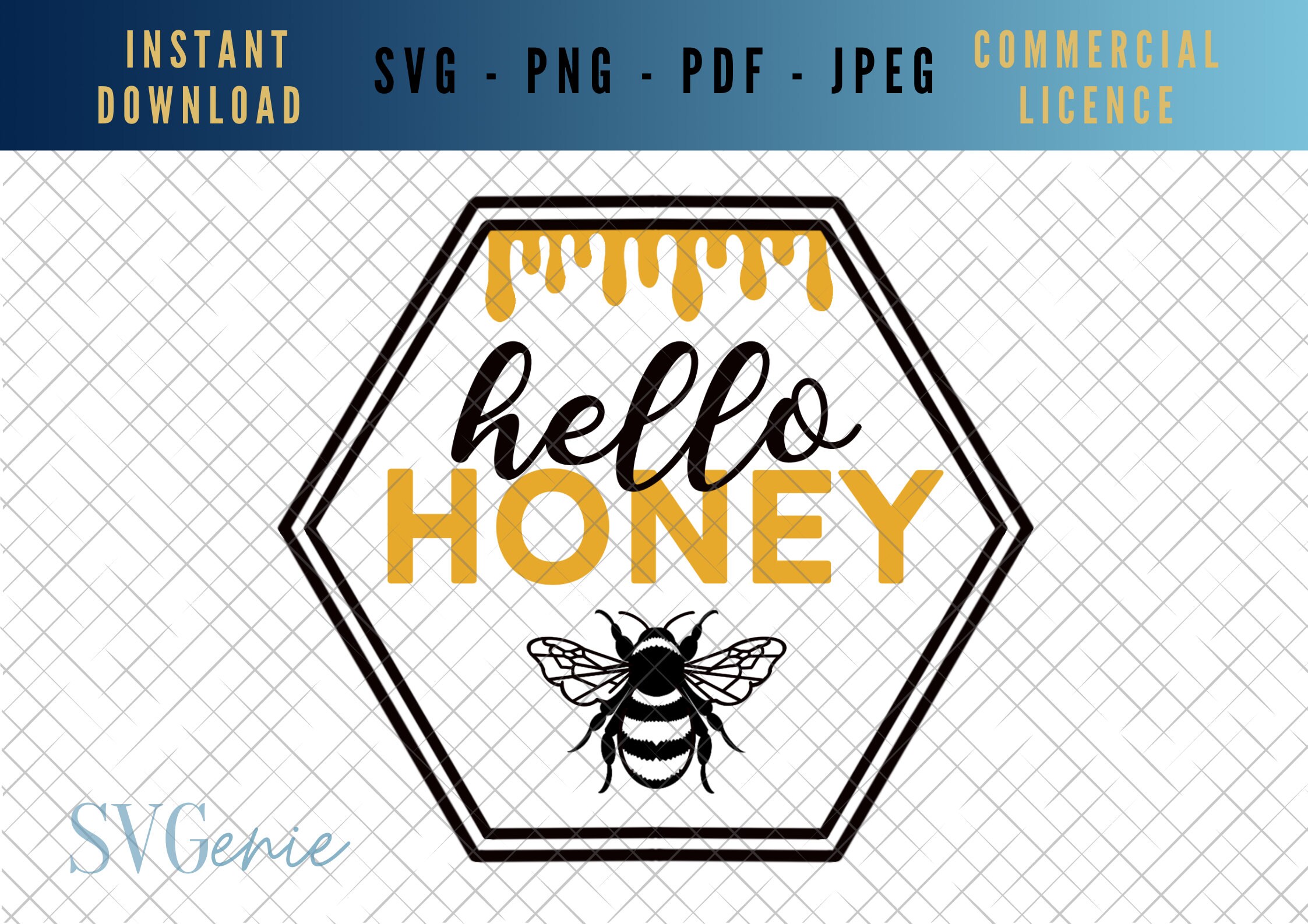 Hello Honey SVG Honey Quote Svg Honey Bee Svg Honey Jar - Etsy UK