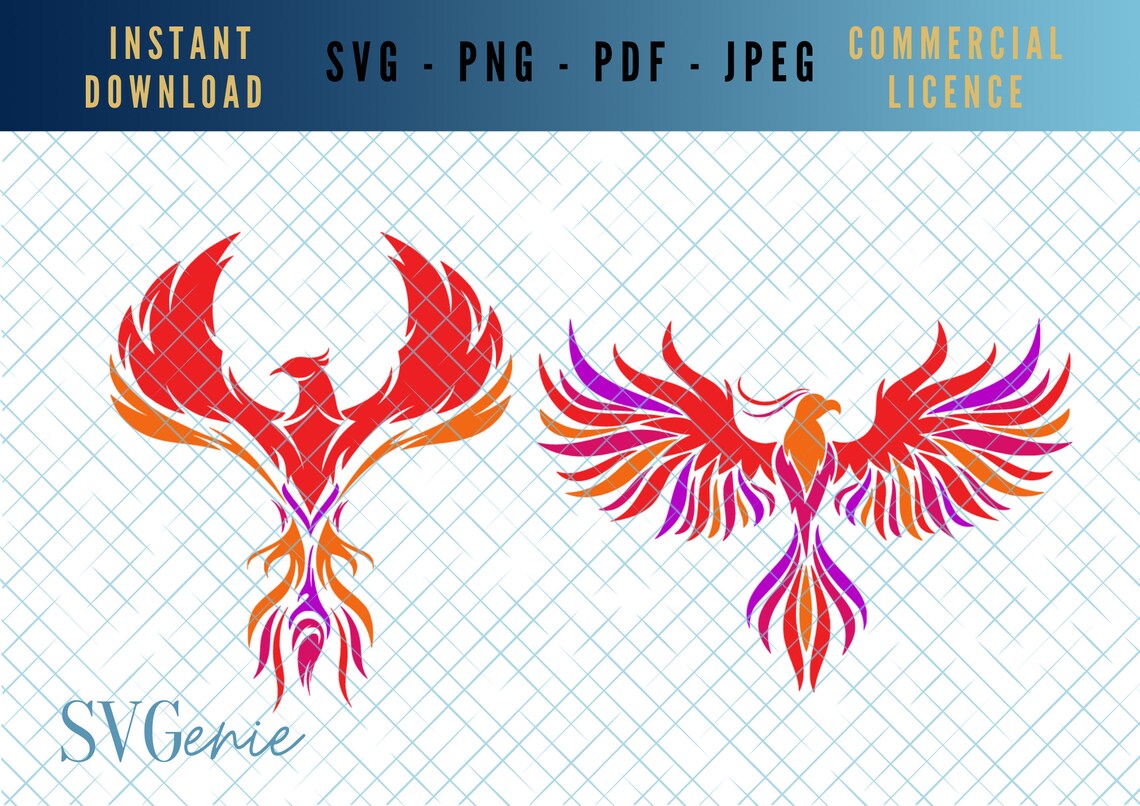 Phoenix SVG Bundle Phoenix Bird PNG Firebird SVG Mythical - Etsy