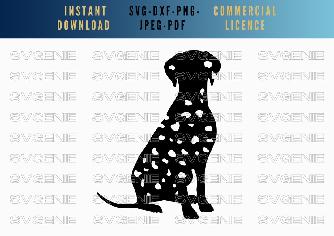 Dalmatian SVG, Dalmatian Print DXF, Dalmatian Dog PNG, Spotty Dog ...