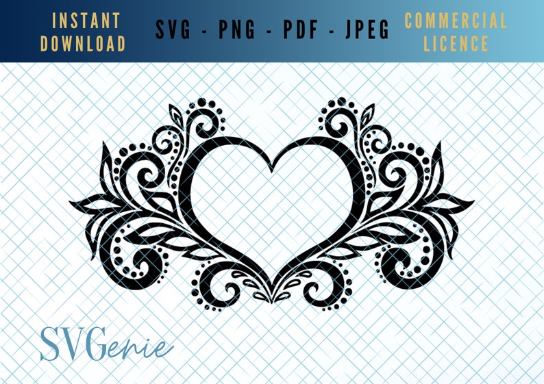 Heart Frame SVG, Heart Monogram PNG, Heart Border SVG, Flourish Svg ...