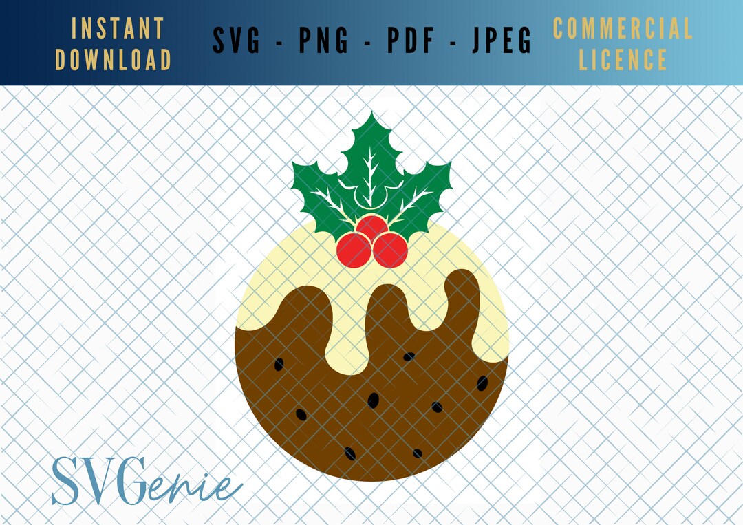 Christmas Pudding SVG, Christmas Pud SVG, Festive Food SVG, Xmas Dinner ...