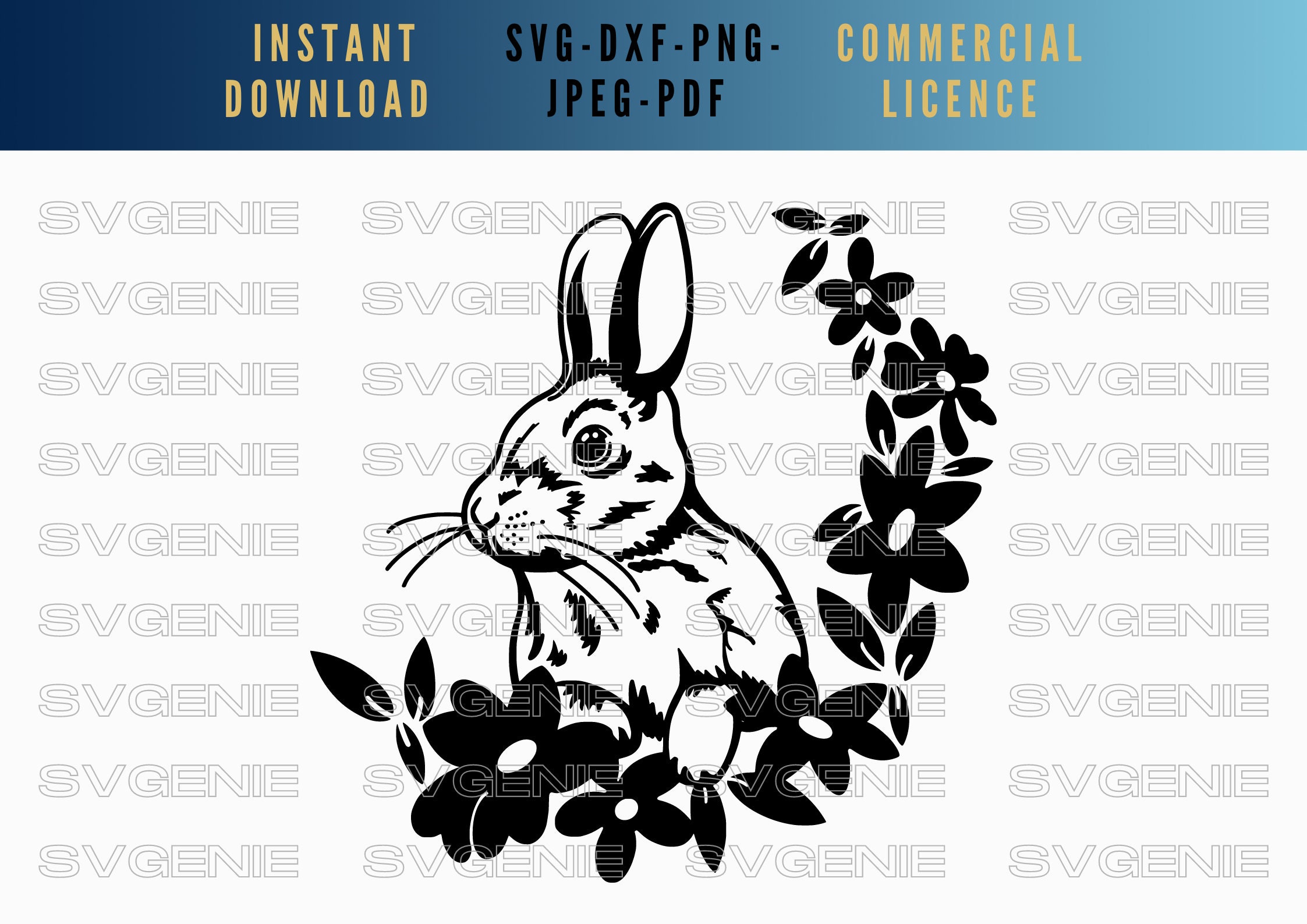 Bunny SVG Rabbit DXF Spring Bunny Vector Easter Bunny Cut - Etsy