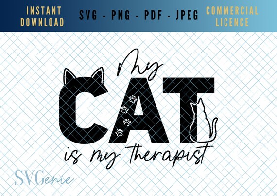 Cat Therapist SVG Therapy Cat SVG Pet Svg Cat Mom Svg Paw - Etsy