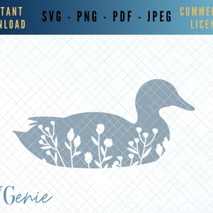Duck SVG, Floral Duck PNG, Mother Duck Svg, Wildflower Duck Svg ...