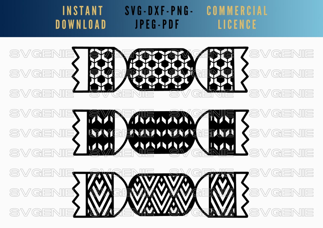 Christmas Cracker SVG Bundle, 2d Christmas Cracker SVG, Geometric Xmas ...