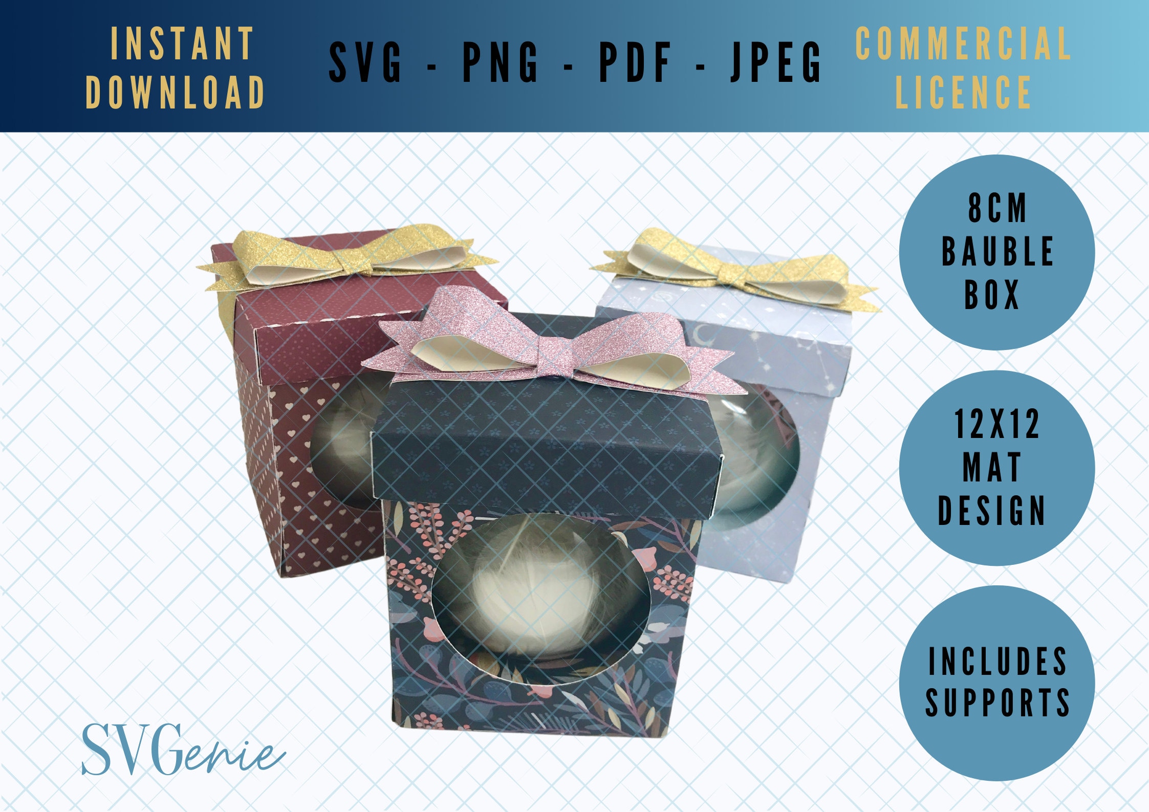 Bauble Box SVG 8cm Bauble Box Template Round Bauble Box Svg - Etsy UK