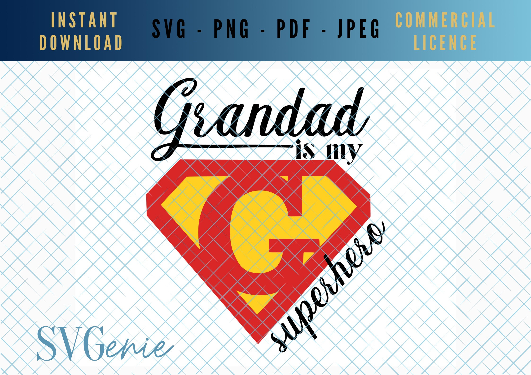 Grandad Superhero SVG, Father's Day Cut File (digital Download) - Etsy