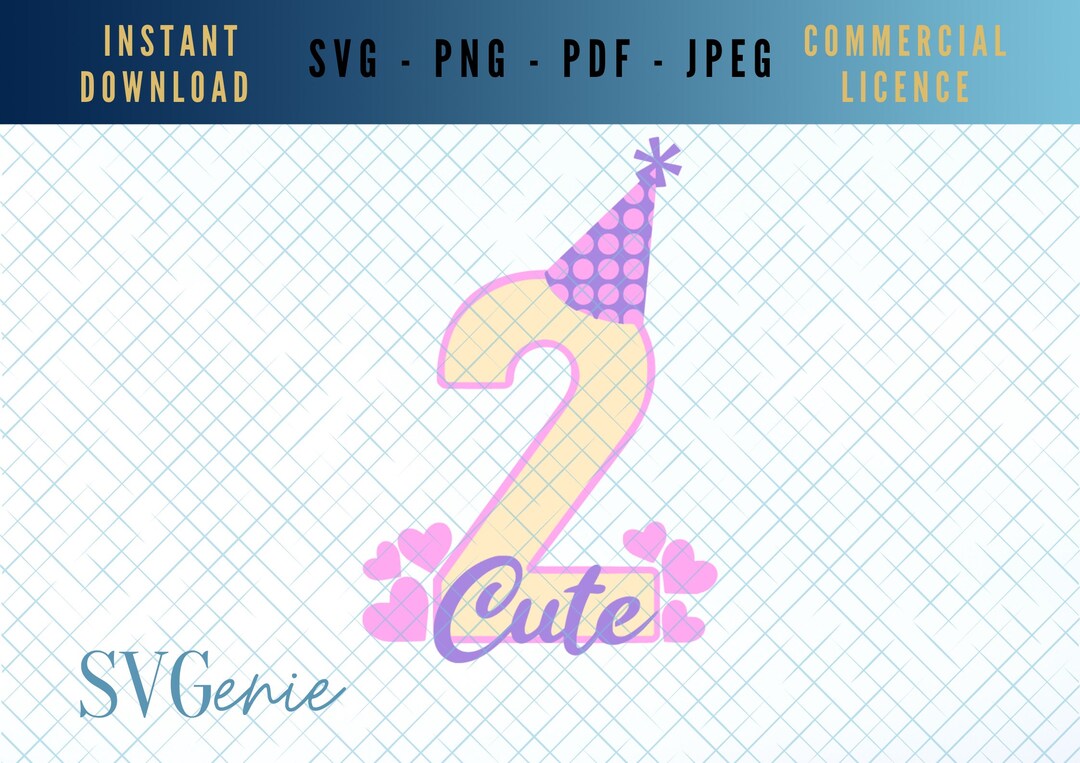 Two Cute Birthday SVG, Number 2, Second Birthday (digital Files) - Etsy