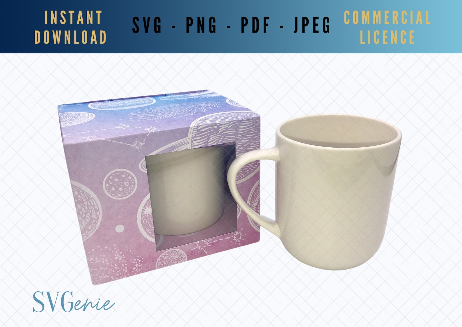 Mug Box SVG Template With Window Mug Presentation Box With | Etsy UK