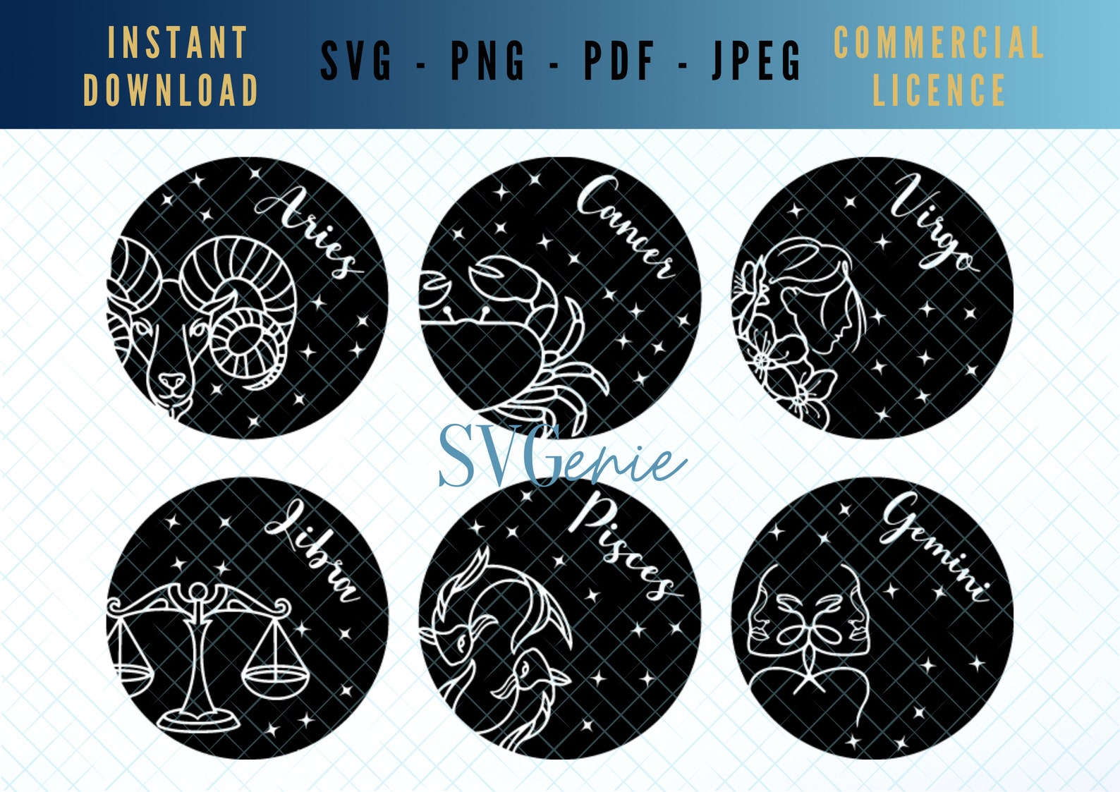 Zodiac SVG Bundle Horoscope SVG Astrology Signs SVG Zodiac - Etsy