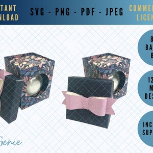 Bauble Box SVG, 8cm Bauble Box Template, Round Bauble Box Svg, Xmas ...