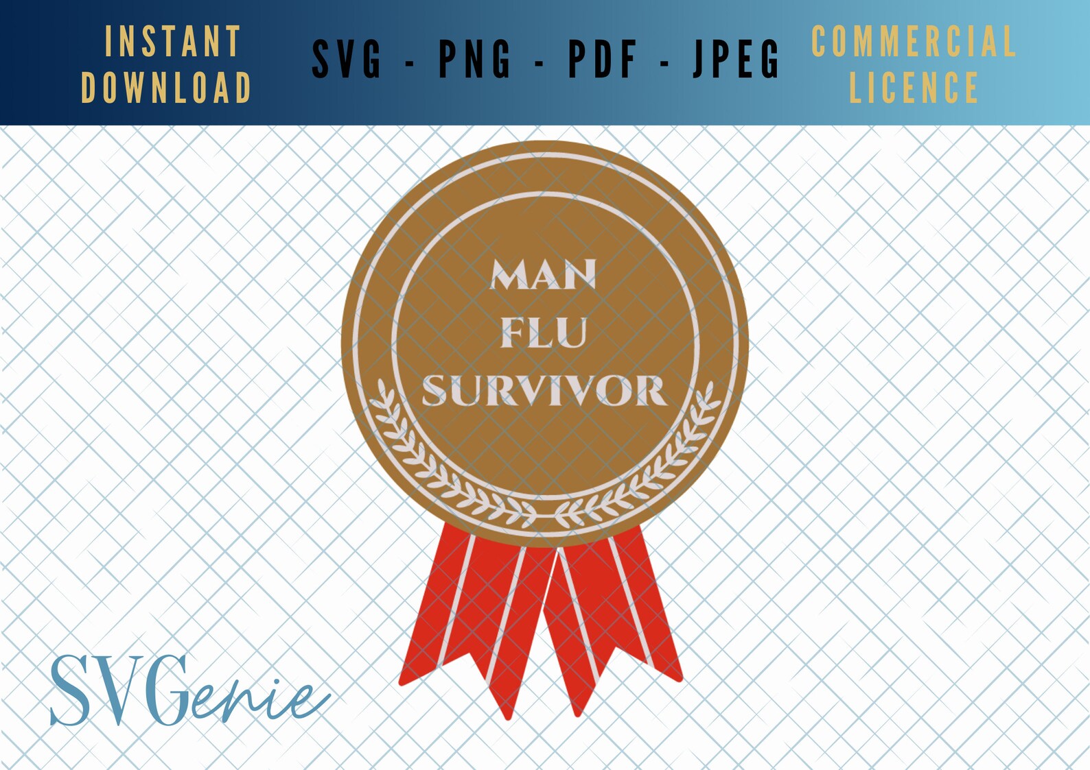 Man Flu Survivor SVG, Get Well Soon SVG, Funny Flu Vector, Germs Svg ...