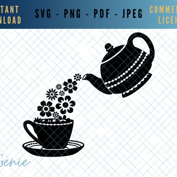 Tea Time Svg - Etsy