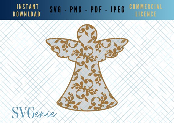 Angel SVG Damask Angel SVG Filigree Christmas Angel SVG | Etsy