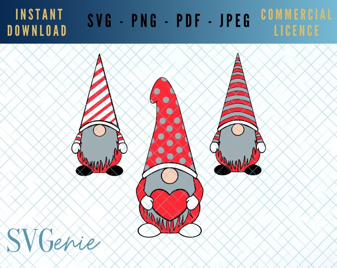 Gnomies Svg, Cute Garden Gnome Svg, Gnome Clipart, Gnomes Bundle, Black ...