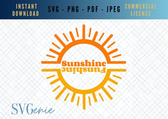 Sunshine SVG Funshine SVG Sun SVG Sunny Cut File Summer | Etsy