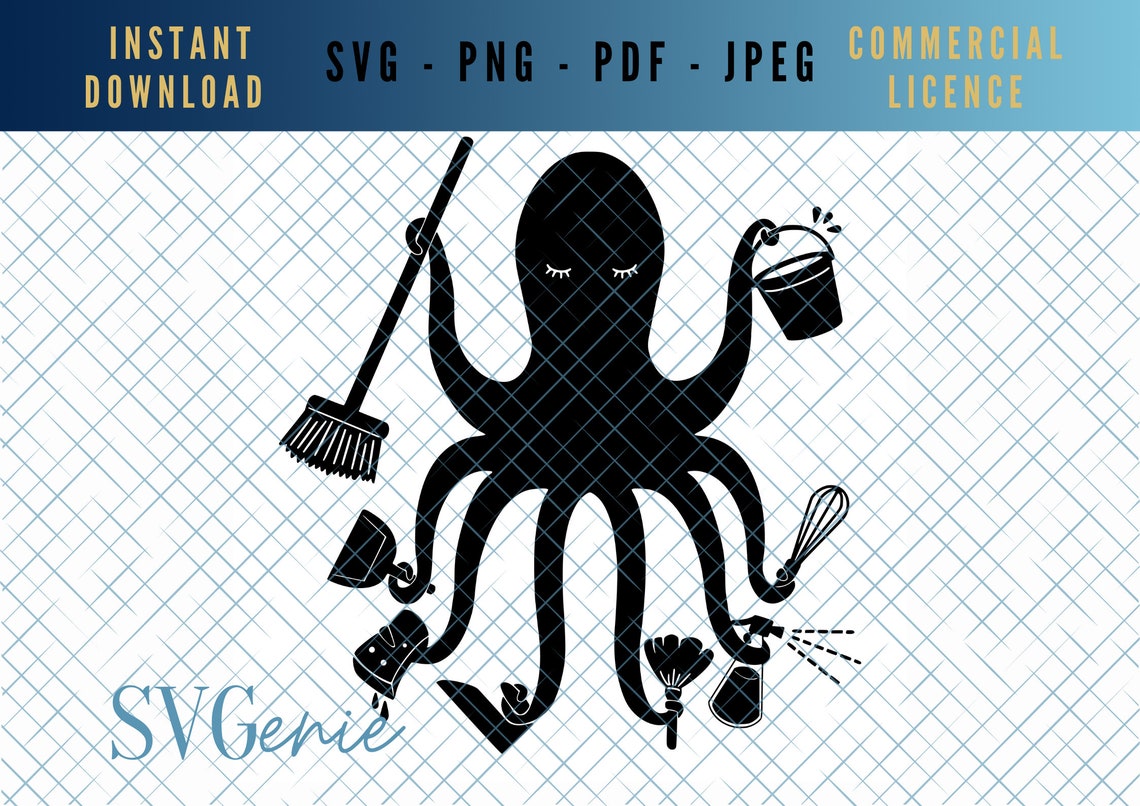 Multitasking SVG Multitasker SVG Multitasking Octopus Cut - Etsy