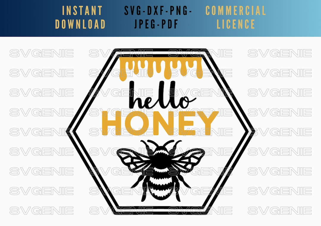 Hello Honey SVG, Honey Quote Svg, Honey Bee Svg, Honey Jar Svg, Kitchen ...