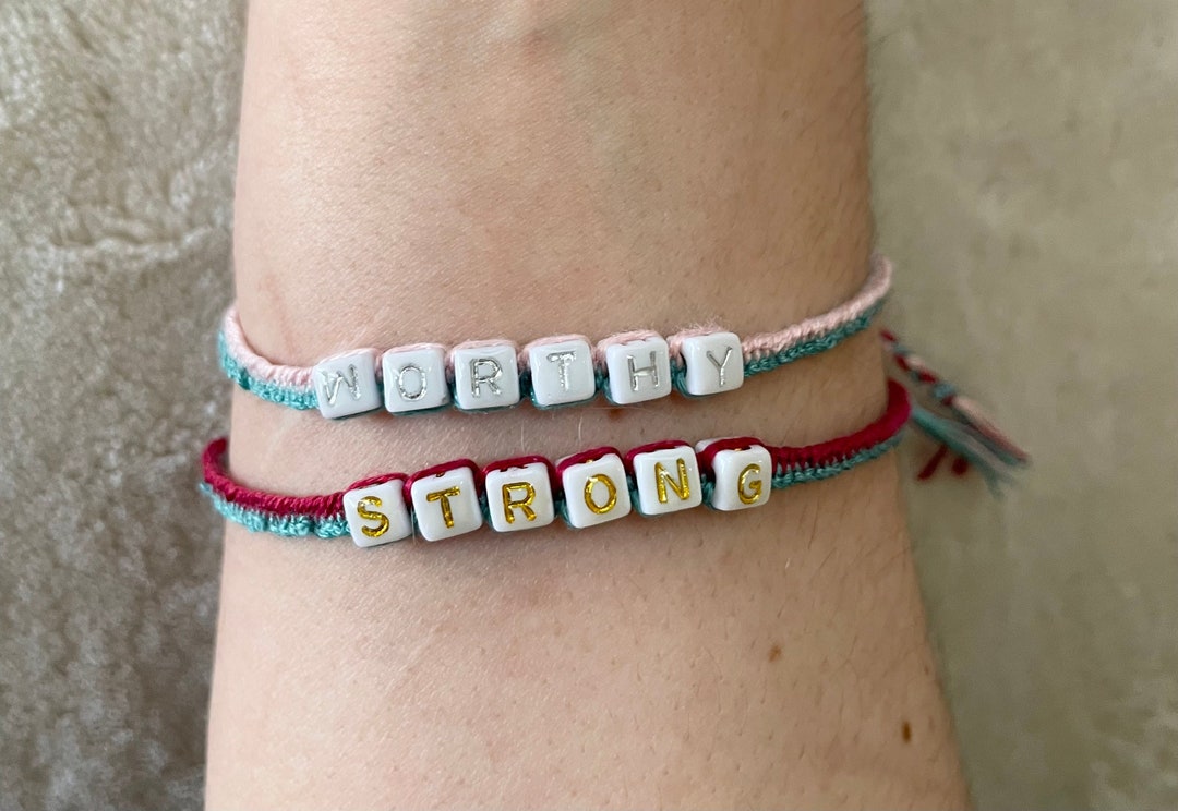 Mental Health Positivity Reminder Friendship Bracelets | Set of 2 - Etsy