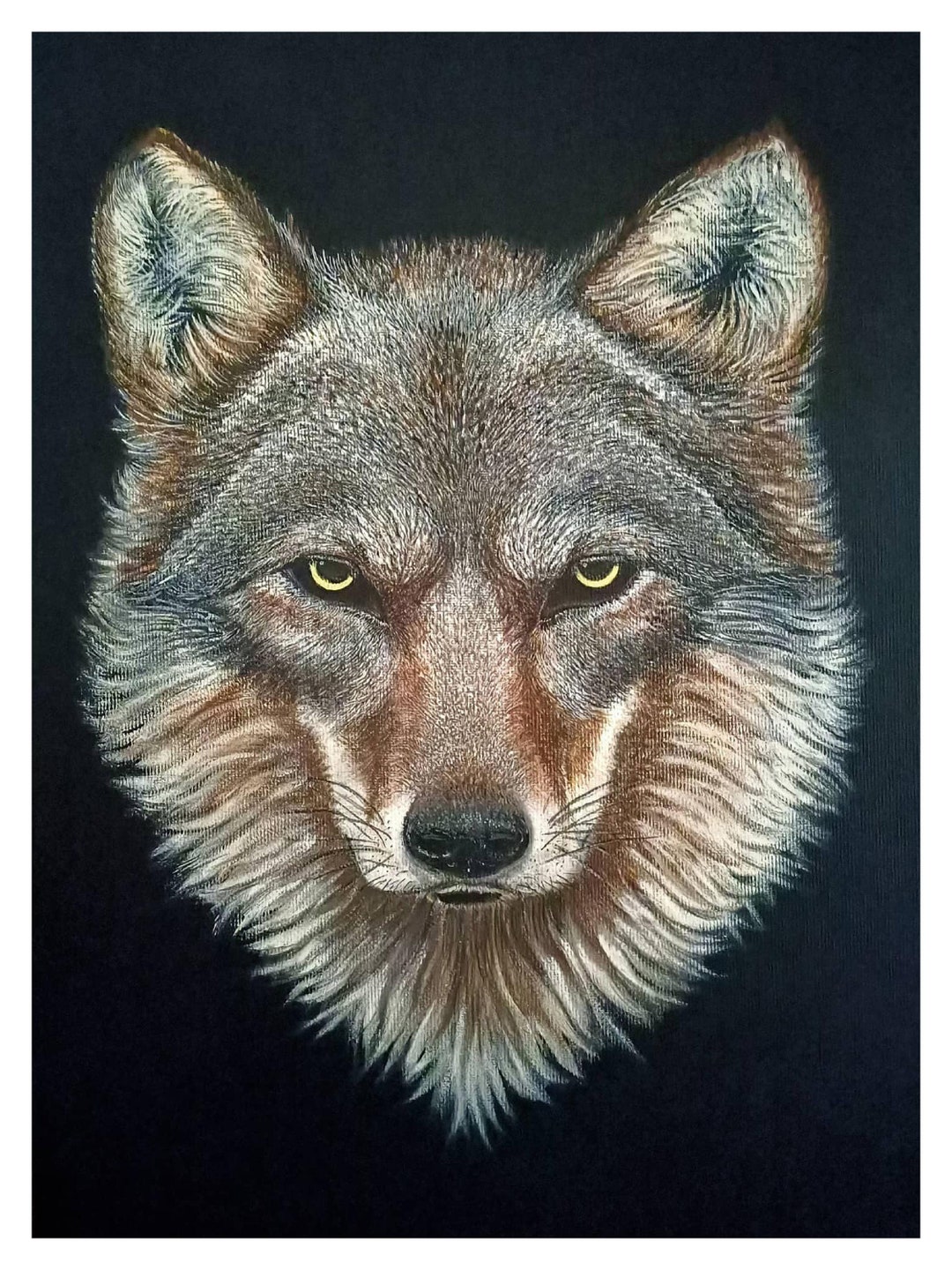 A4 Apennine WOLF PRINT of an Original Acrylic Painting on Canvas ...