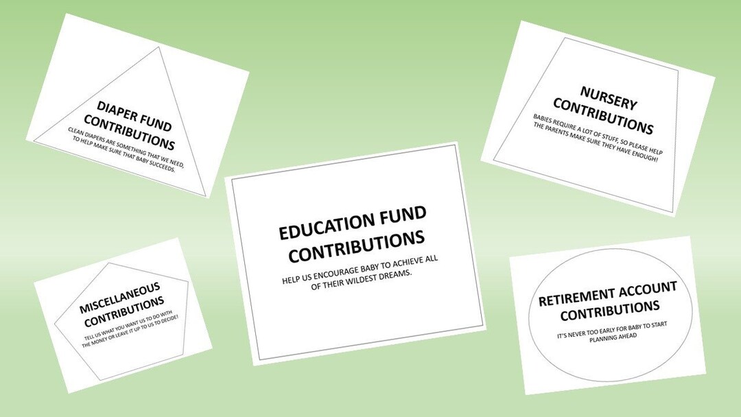 Printable Baby Shower Signs - to Encourage Monetary Contributions ...