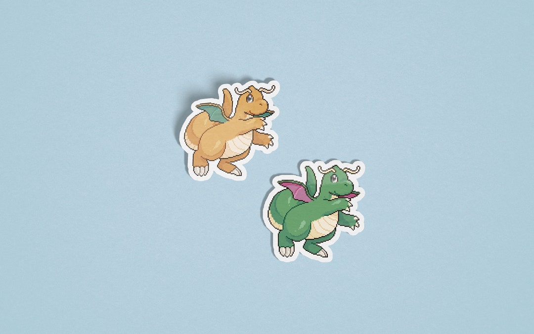 Dragonite Pixel Vinyl Stickers - 2" - Etsy