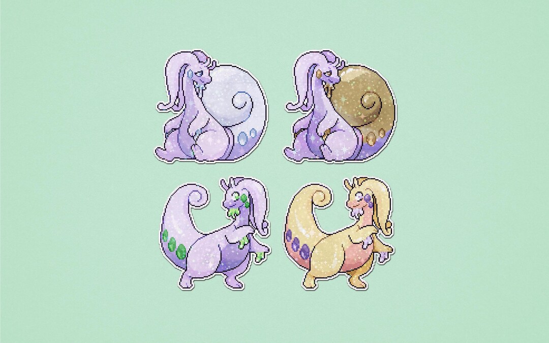 Goodra Pixel Sticker - Glossy or Holographic Star Laminate - Etsy New ...