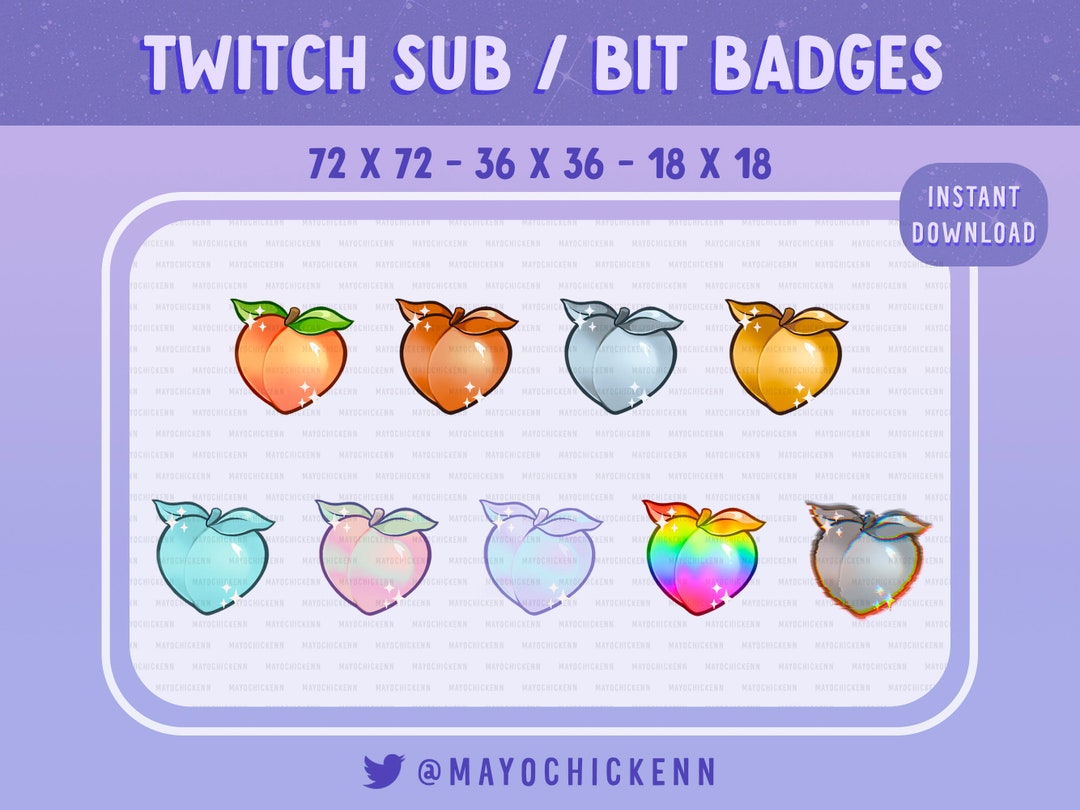 Peach | for Twitch \ Youtube | Sub - Bits - Cheer Badges - Etsy