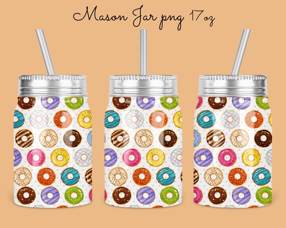 17oz Mason Jar Tumbler Sublimation Design Template Colorful | Etsy