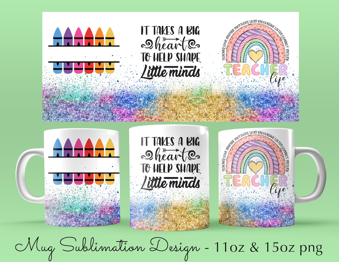 Teacher Life Crayons Mug Sublimation Template Cricut Mug - Etsy UK