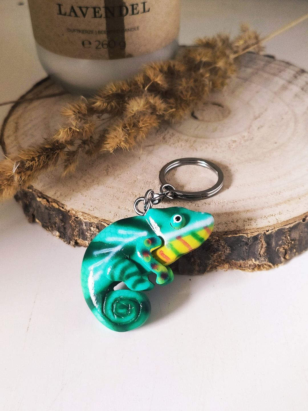 Chameleon Pendant | Wooden Chameleon Pendant | Chameleon Keychain ...