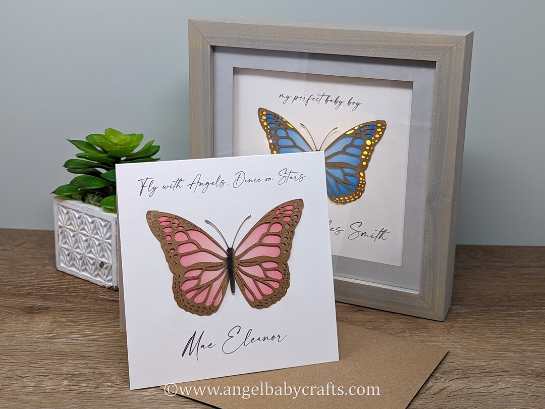 Butterfly Memorial Card (frameable See Description) - Etsy