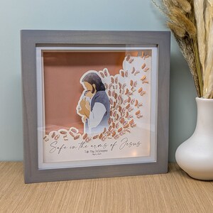 3D Lighted Shadow Box Art - Safe in Arms of Jesus Miscarriage Memorial ...