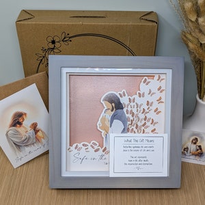 3D Lighted Shadow Box Art - Safe in Arms of Jesus Miscarriage Memorial ...