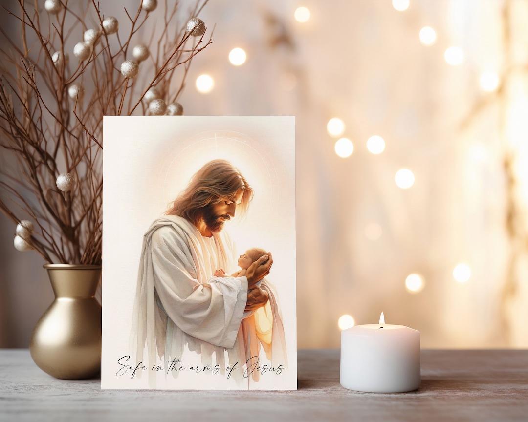 Safe in the Arms of Jesus... - Christian Sympathy Card for Miscarriage ...