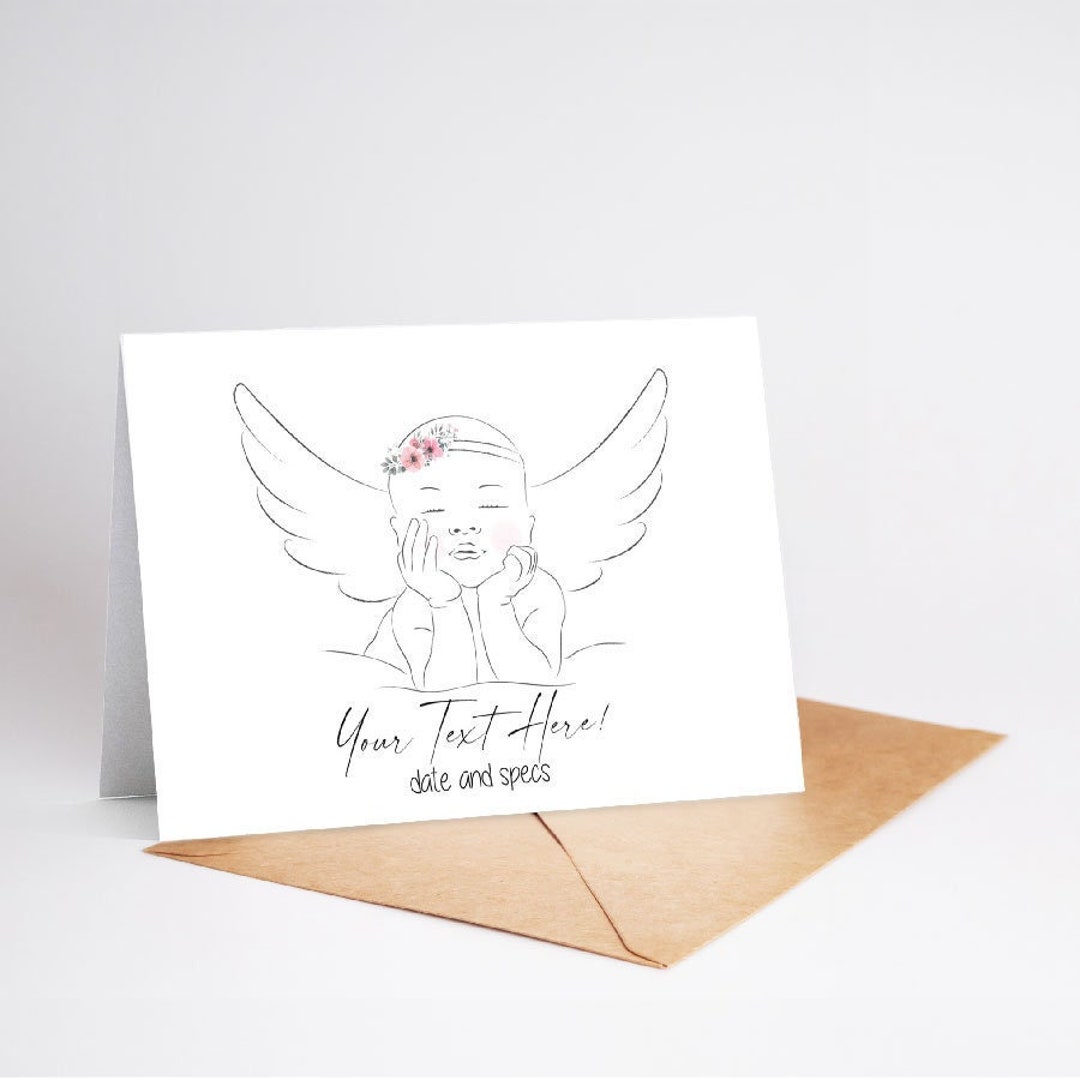 Personalized Baby Loss Card With Digital Print, Sympathy Card, Baby ...