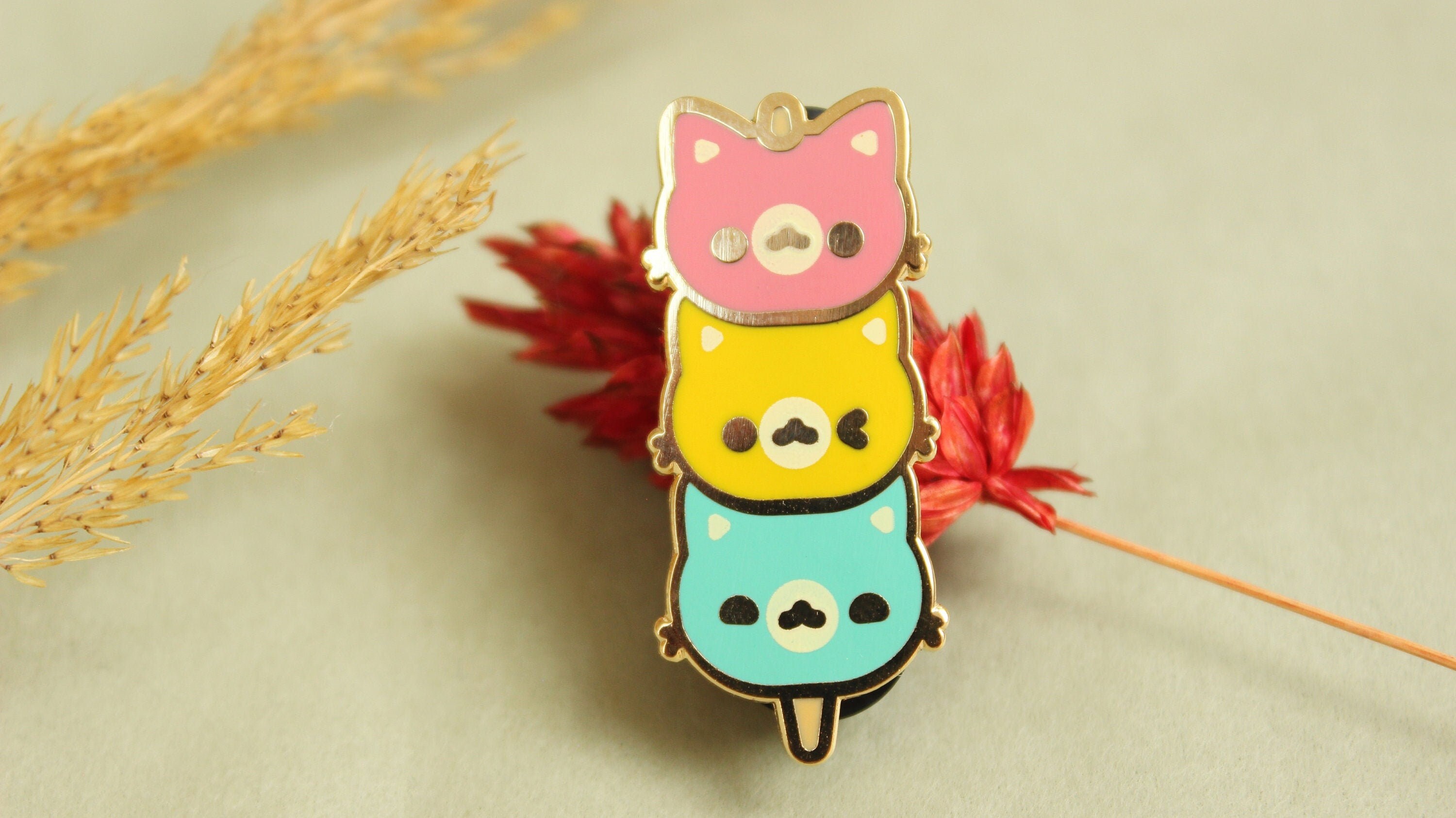 Kawaii Dango Cat Enamel Hard Pins Sushi Cat Pin | Etsy