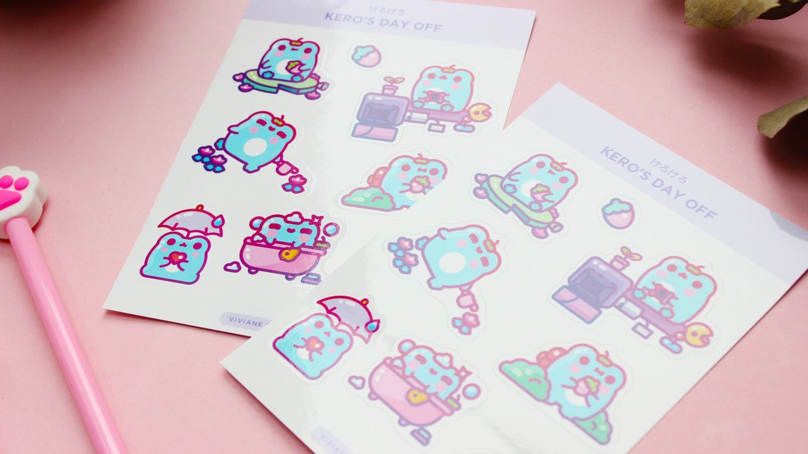Kero Frog Sticker Sheet Japanese Cute Stickers Japanese | Etsy