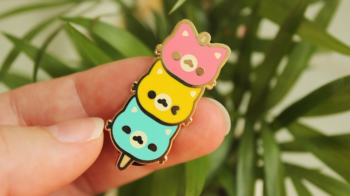 Kawaii Dango Cat Enamel Hard Pins Sushi Cat Pin | Etsy
