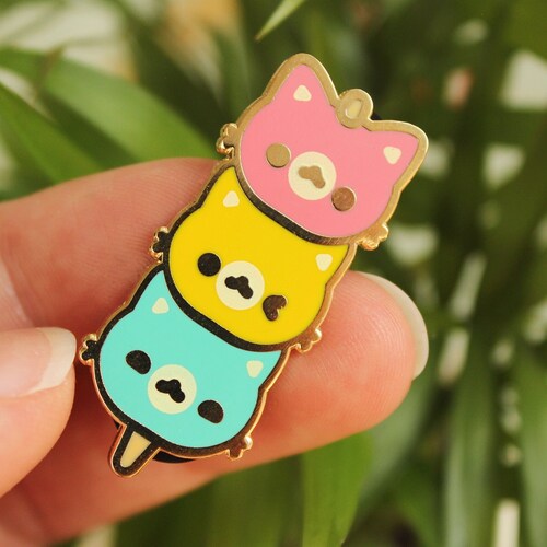 Kawaii Dango Cat Enamel Hard Pins Sushi Cat Pin - Etsy