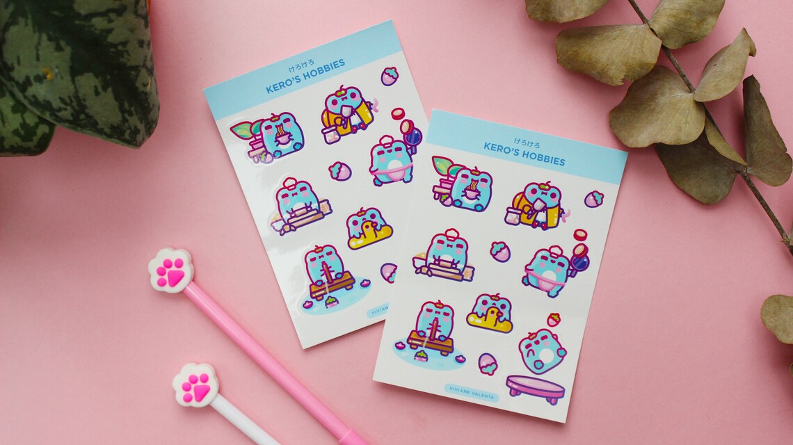 Kero Frog Sticker Sheet Japanese Cute Stickers Japanese | Etsy