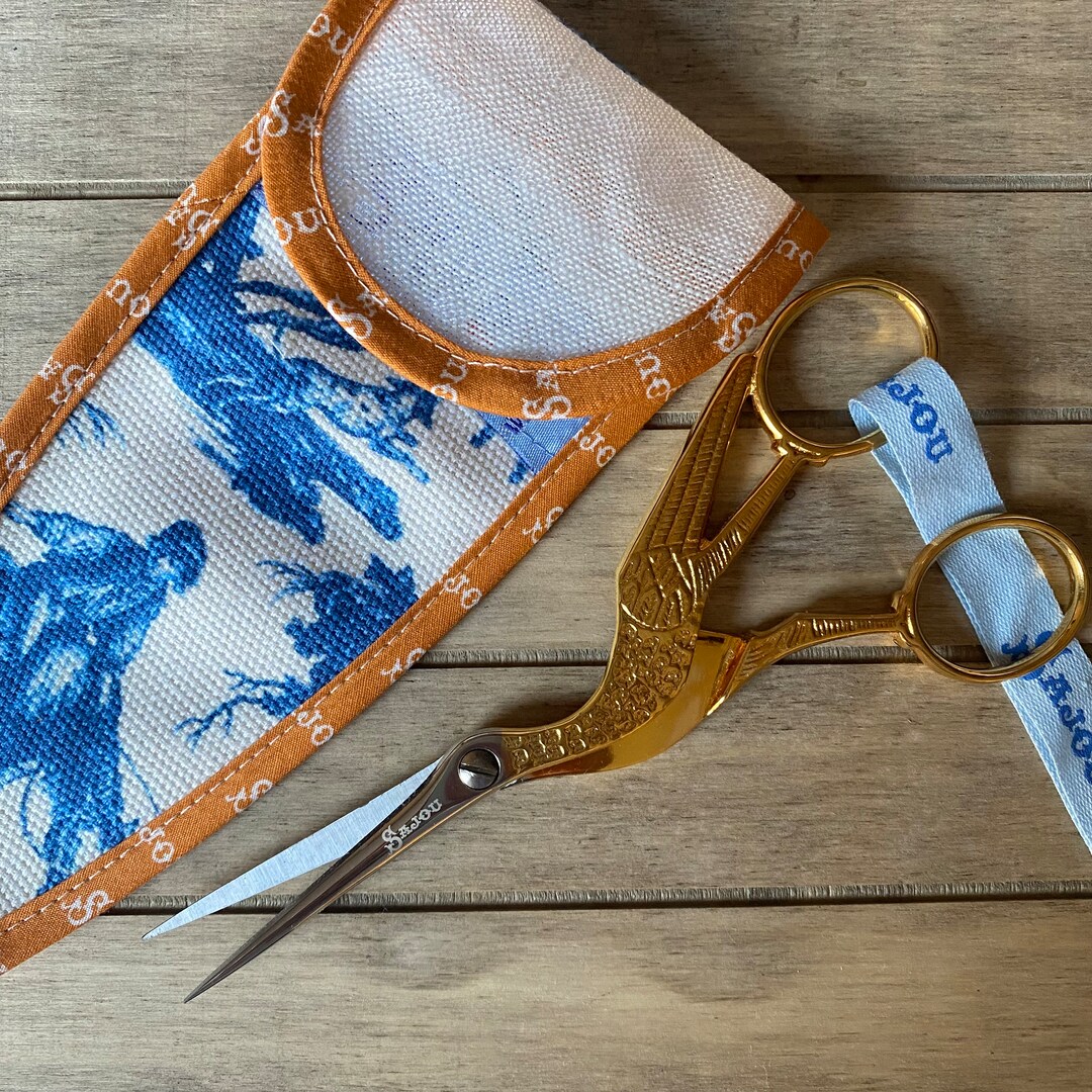 Large Stork Scissors Toile De Jouy Case Sajou - Etsy