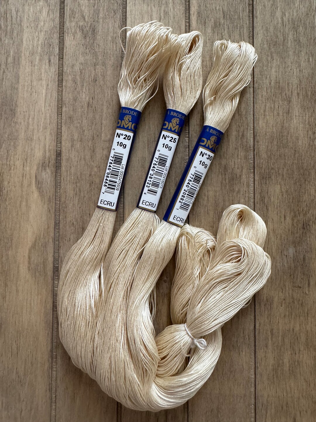 Trio of DMC Threads Special à Broder N. 20, 25 and 30 Raw. 10 Gr., for ...