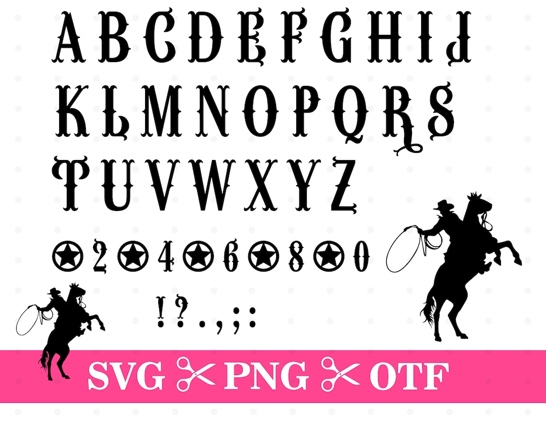 Cowboy Font OTF Cowboy Svg Letters Cricut Western Font OTF - Etsy