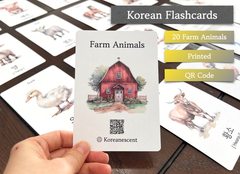 Pick Your Own Korean Flashcards Sets | Printed Cards | Bilingual | 낱말카드 ...