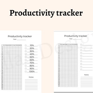 Productivity Tracker Printable Pdf Productivity Planner Page ...