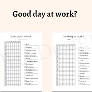 Good Day at Work Tracker Printable Pdf How Was Work Tracker Mood ...