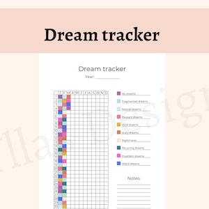 Dream Tracker Printable Pdf Journal Page Sleep Tracker Dream Log Dream ...