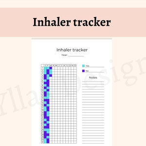 Inhaler Tracker Printable Pdf Medication Tracker Asthma Tracker Asthma ...